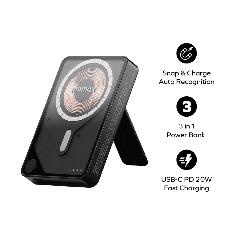 1-Power X Pro+ Magnetic Wireless Power Bank 10000mAh With Built-In USB